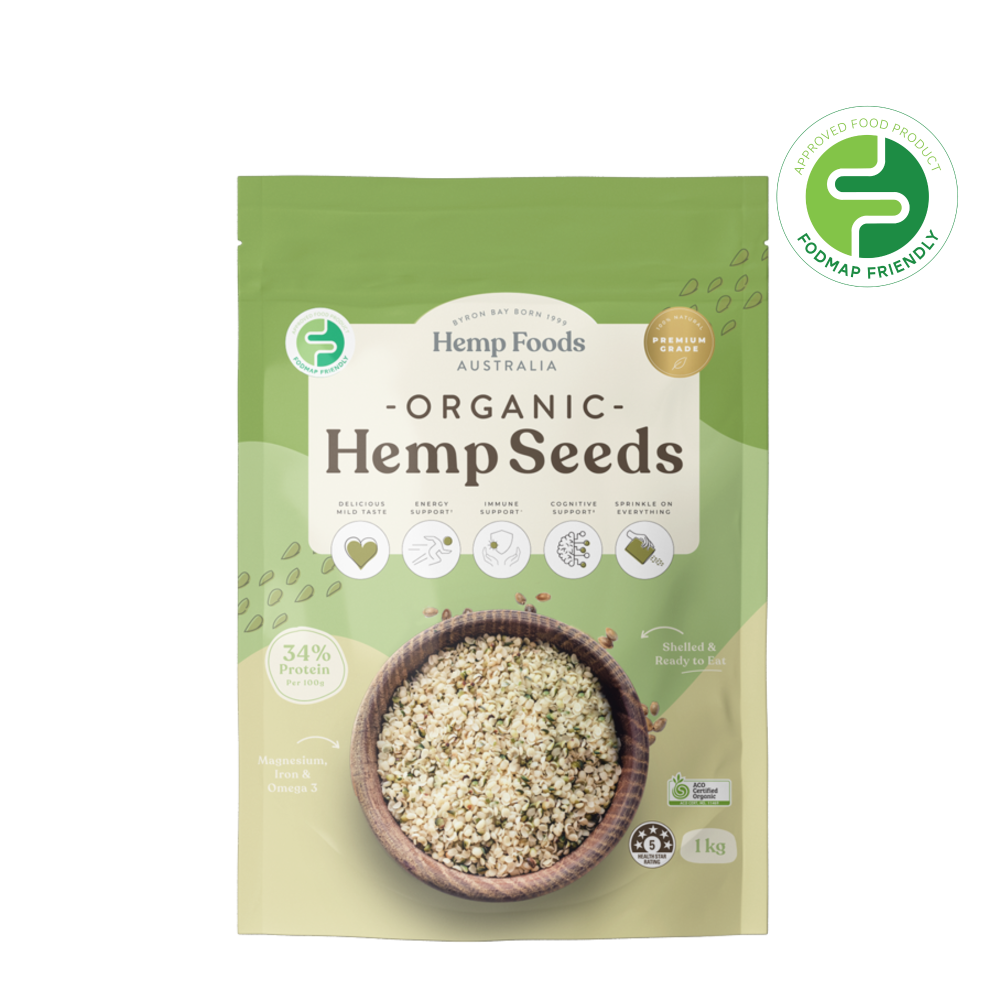 Organic Hulled Hemp Seeds - 1kg – Hemp Foods Australia