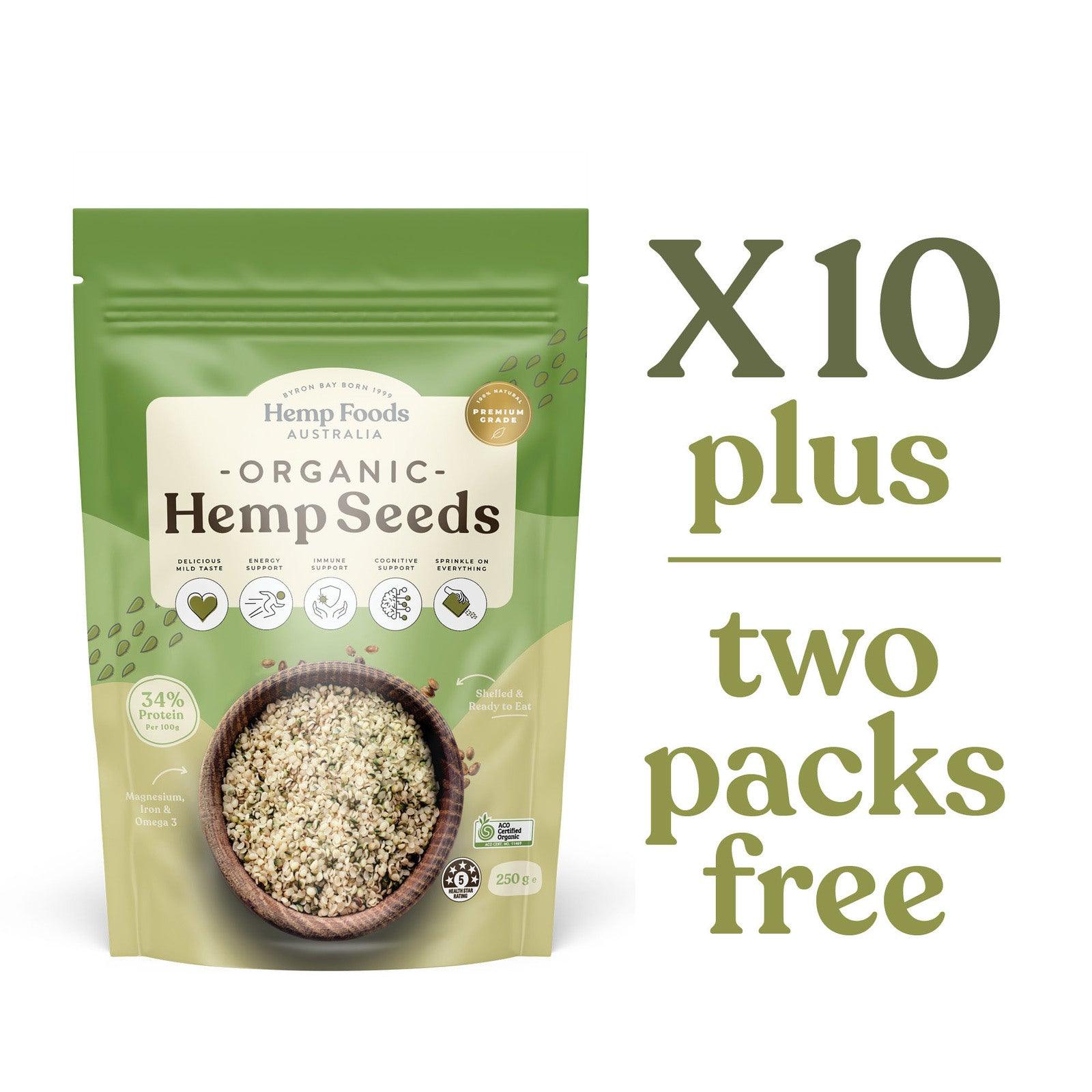 Hemp Seeds - Buy 10 packs - 12 x 250g Pouch – Hemp Foods Australia